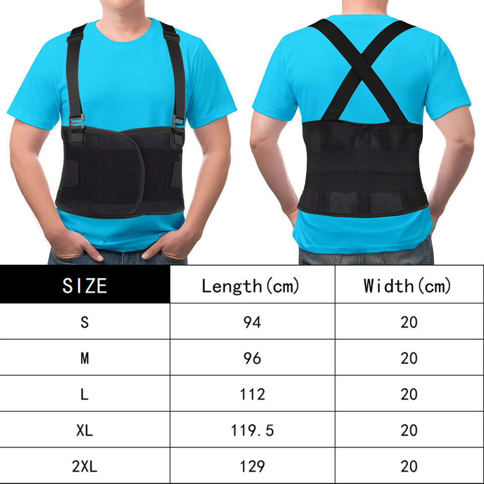 Work Back Brace Lower Back Pain Protection Belt Waist Trainer Lumbar ...