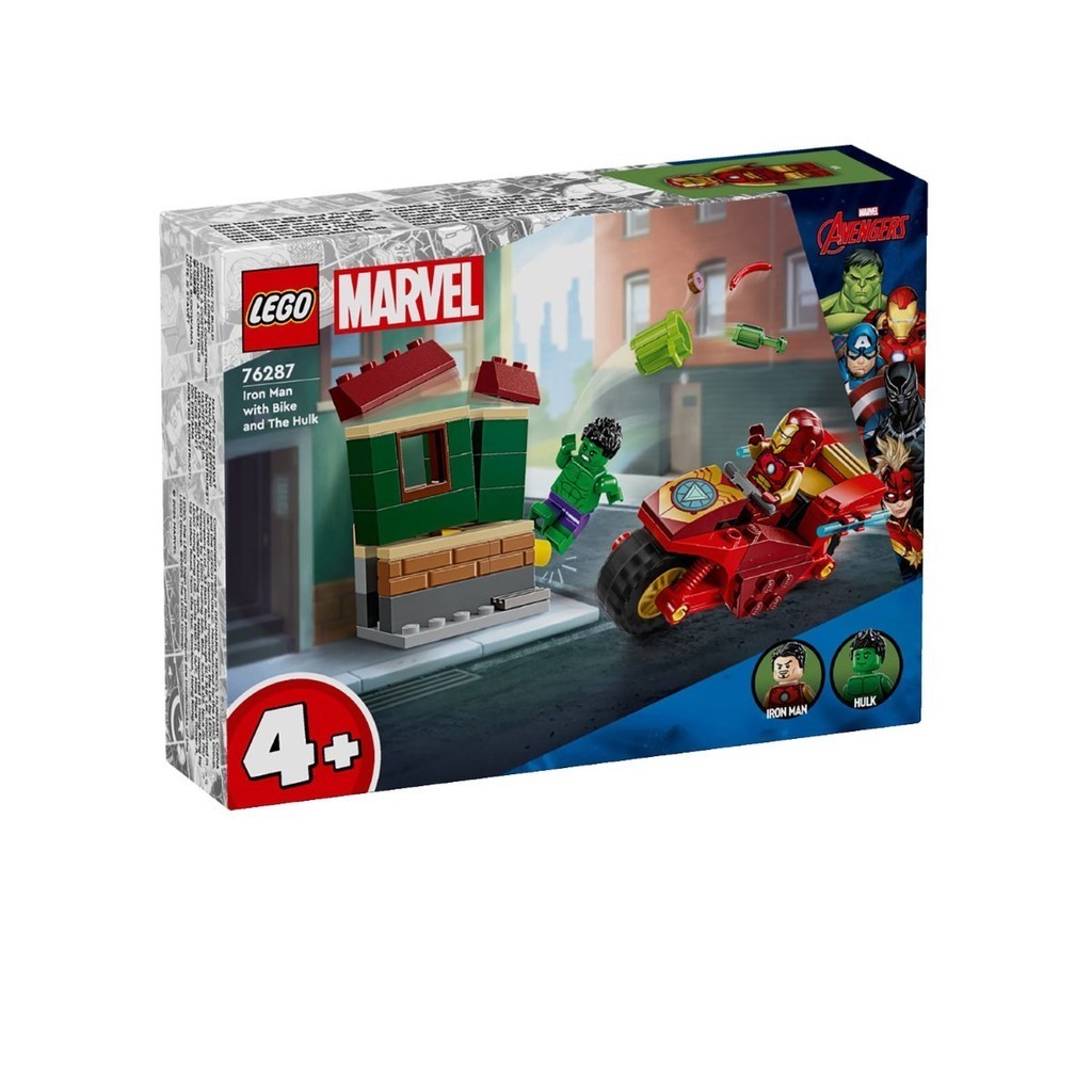 LEGO 76287 Marvel Iron Man with Bike and The Hulk Building Toy Set (68 ...