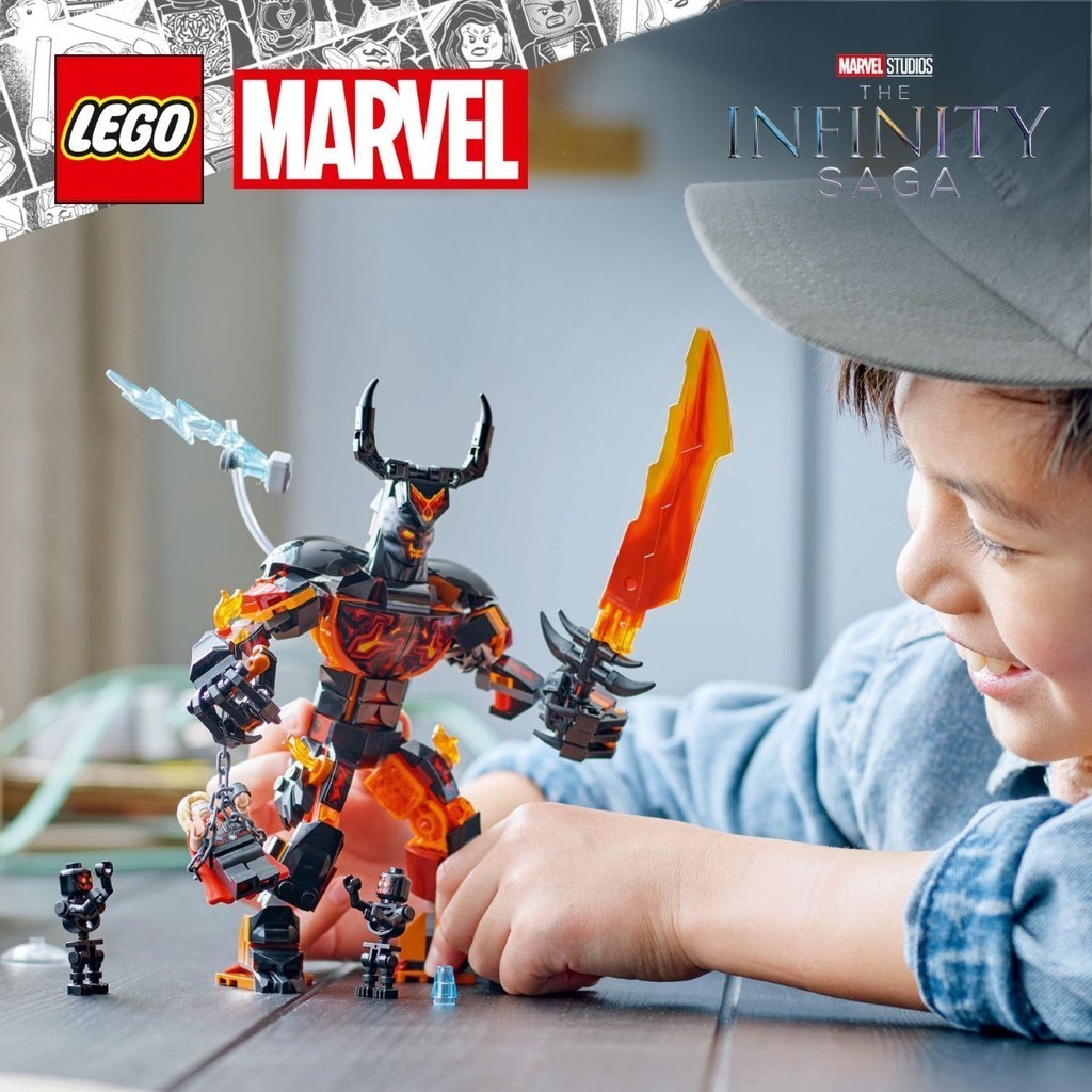 LEGO 76289 Marvel Thor vs. Surtur Construction Figure Building Toy Set ...