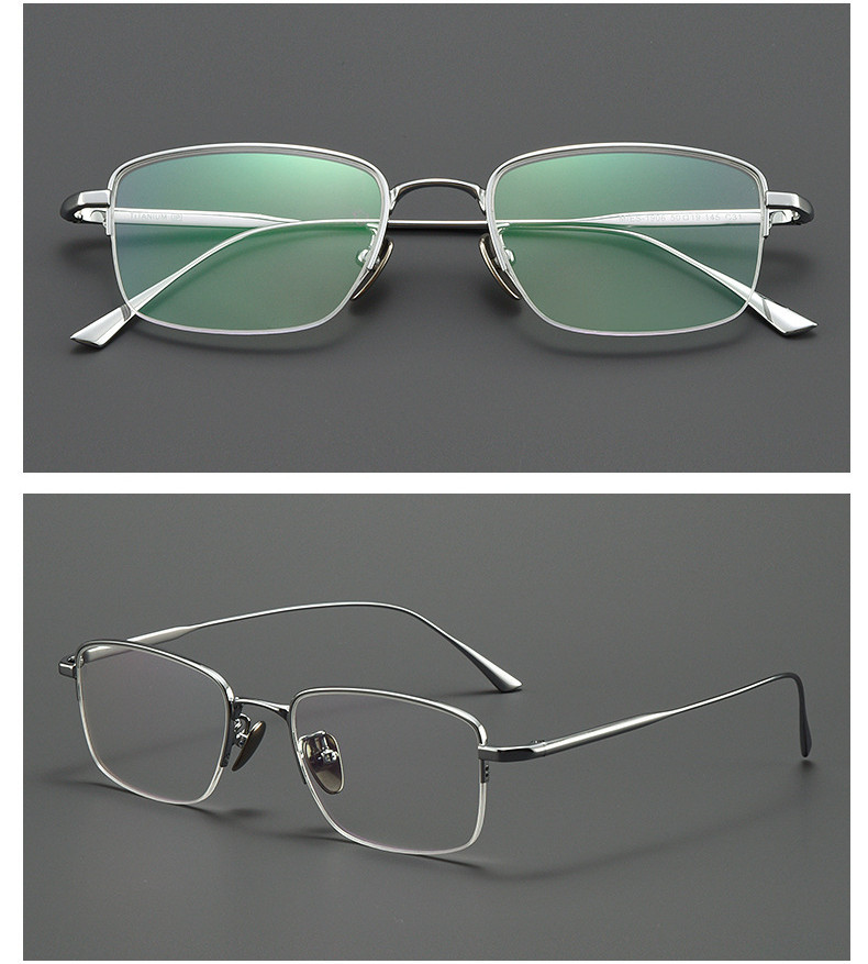 Ultra-Light Titanium Optical Glasses Frame Half-Rim Eyewear Men Women ...