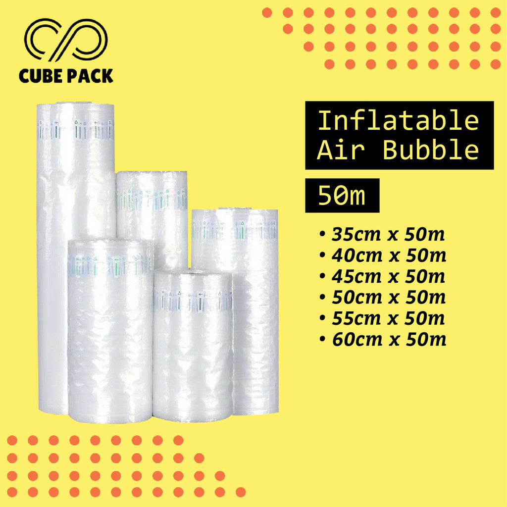 50m BIG INFLATABLE AIR BUBBLE PACKAGING PROTECTIVE BUBBLE WRAP PACK BIG ...