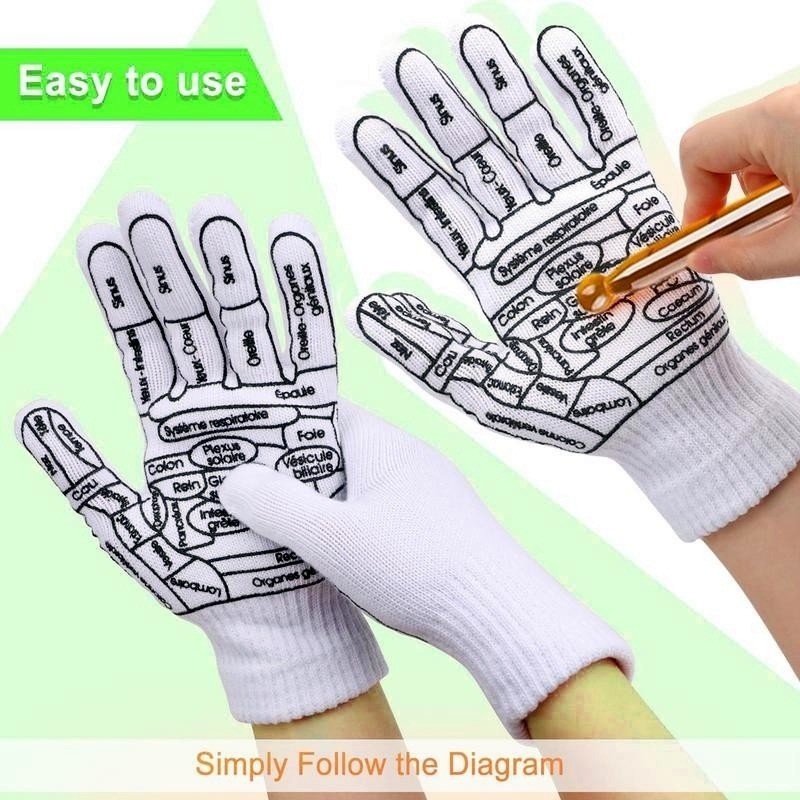 【READY STOCK】2Pcs Hand Reflexology Gloves Acupuncture Acupressure Tools ...