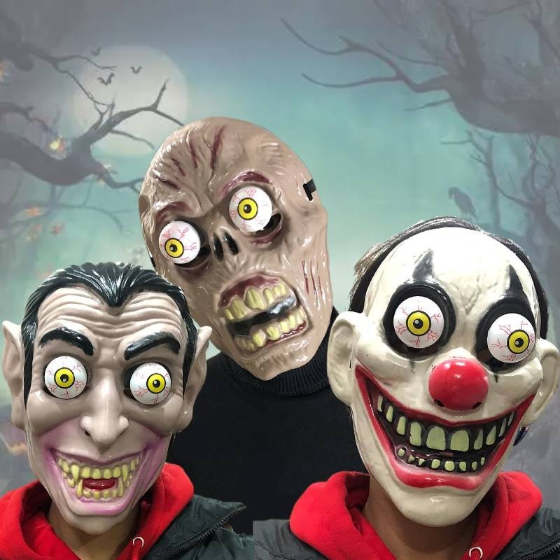 Horrifying Clown Mask With Spring Eyes Perfect For Halloween ...