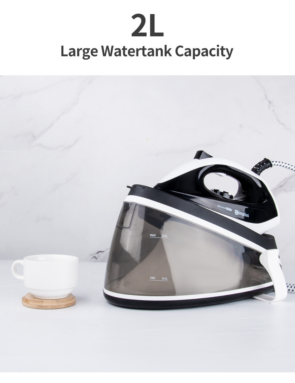 Simplus Generator Iron Steamer丨Teflon Coated Soleplate丨Self Maintain ...