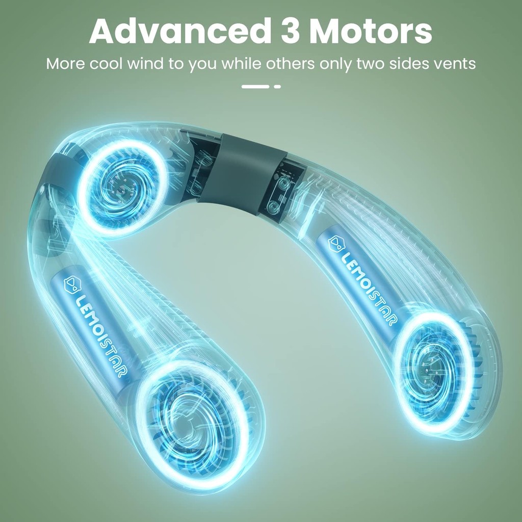 LEMOISTAR FN4 Portable Neck Fan,Hands Free Bladeless Fan,3 Speeds ...