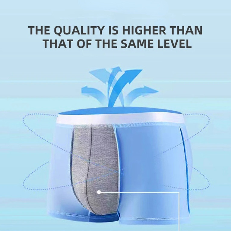 Men's Boxer Ice Silk Briefs Lyraki Graphene Antibacterial Lyraki Seluar ...