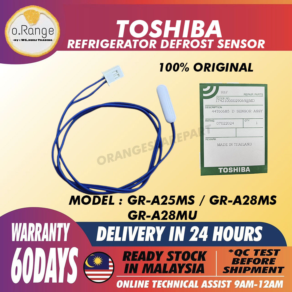 (100% ORIGINAL)GR-A25MS GR-A28MS GR-A28MU TOSHIBA REFRIGERATOR DEFROST SENSOR / SENSOR PETI AIS ...