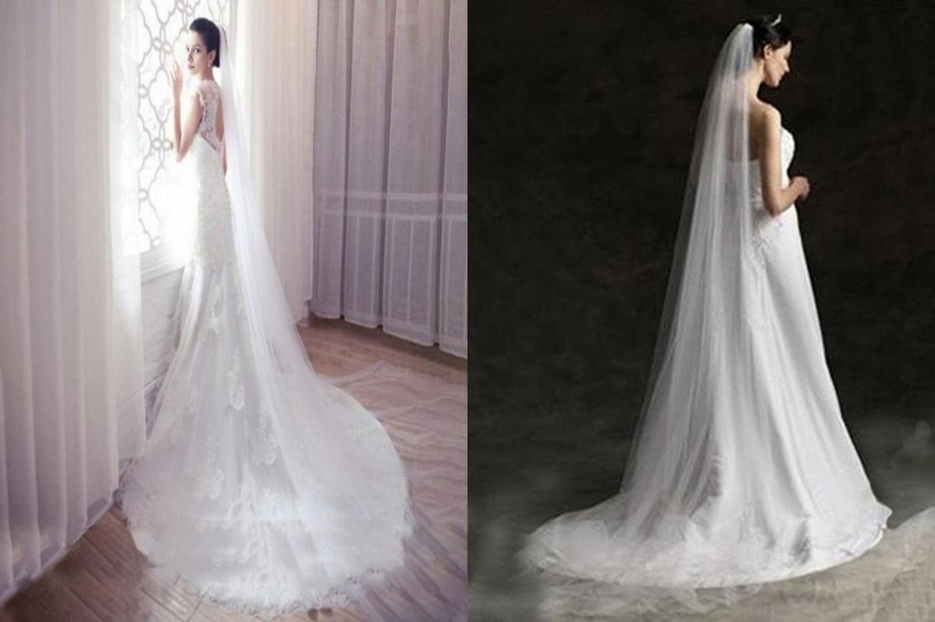 Extra Long Wedding Veil Soft Bridal Veil Extra Long Single-layer Bridal ...