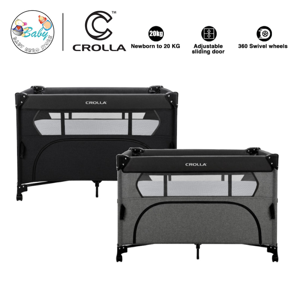Crolla Ally Two Tone Foldable Baby Playpen with Sliding Door | Newborn ...