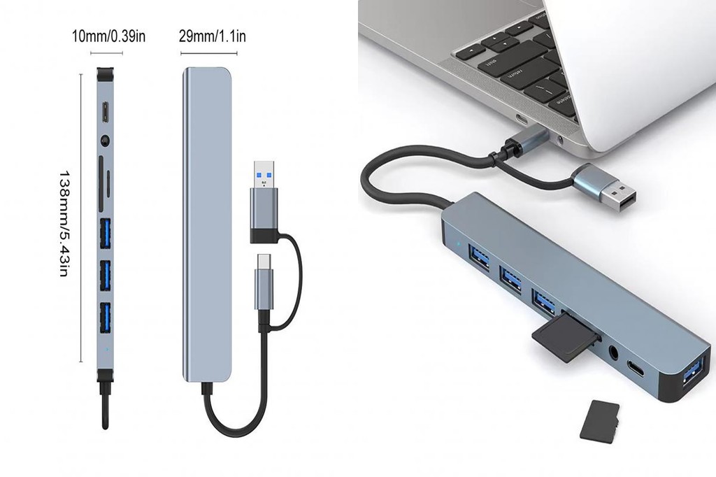 qdanshi High-quality Aluminum Alloy Extender Usb Type-c Hub Portable ...