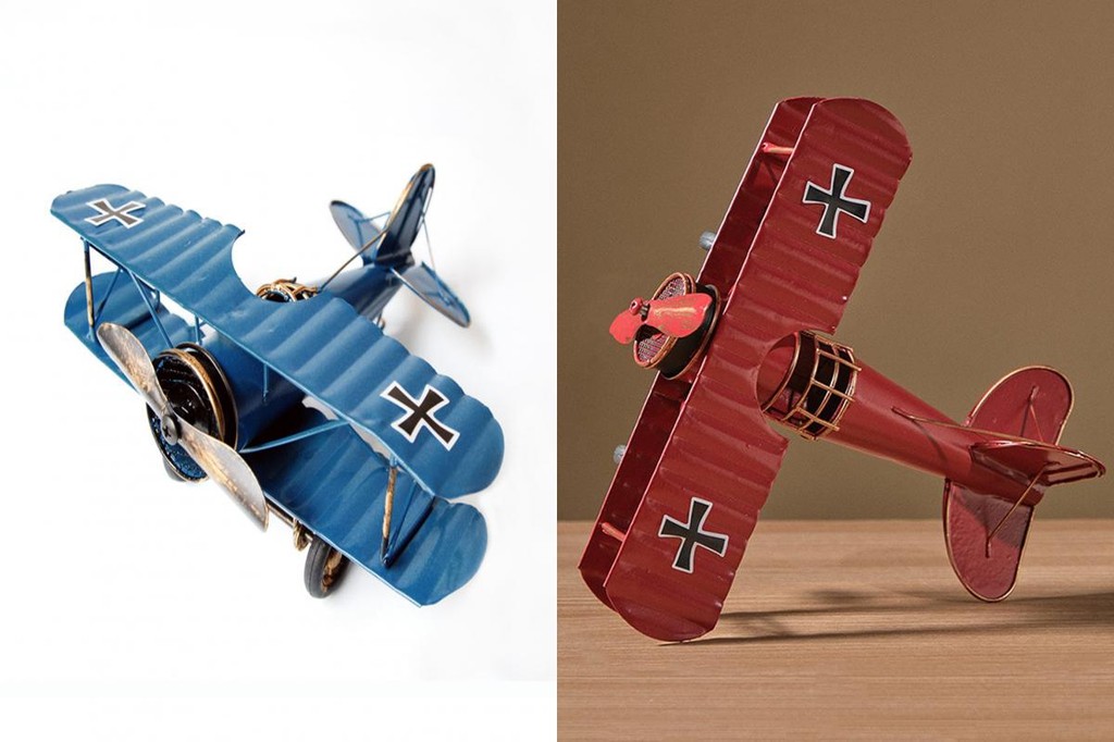 {doverywell} Retro Metal Biplane Decoration Aviation Themed Home Decor ...