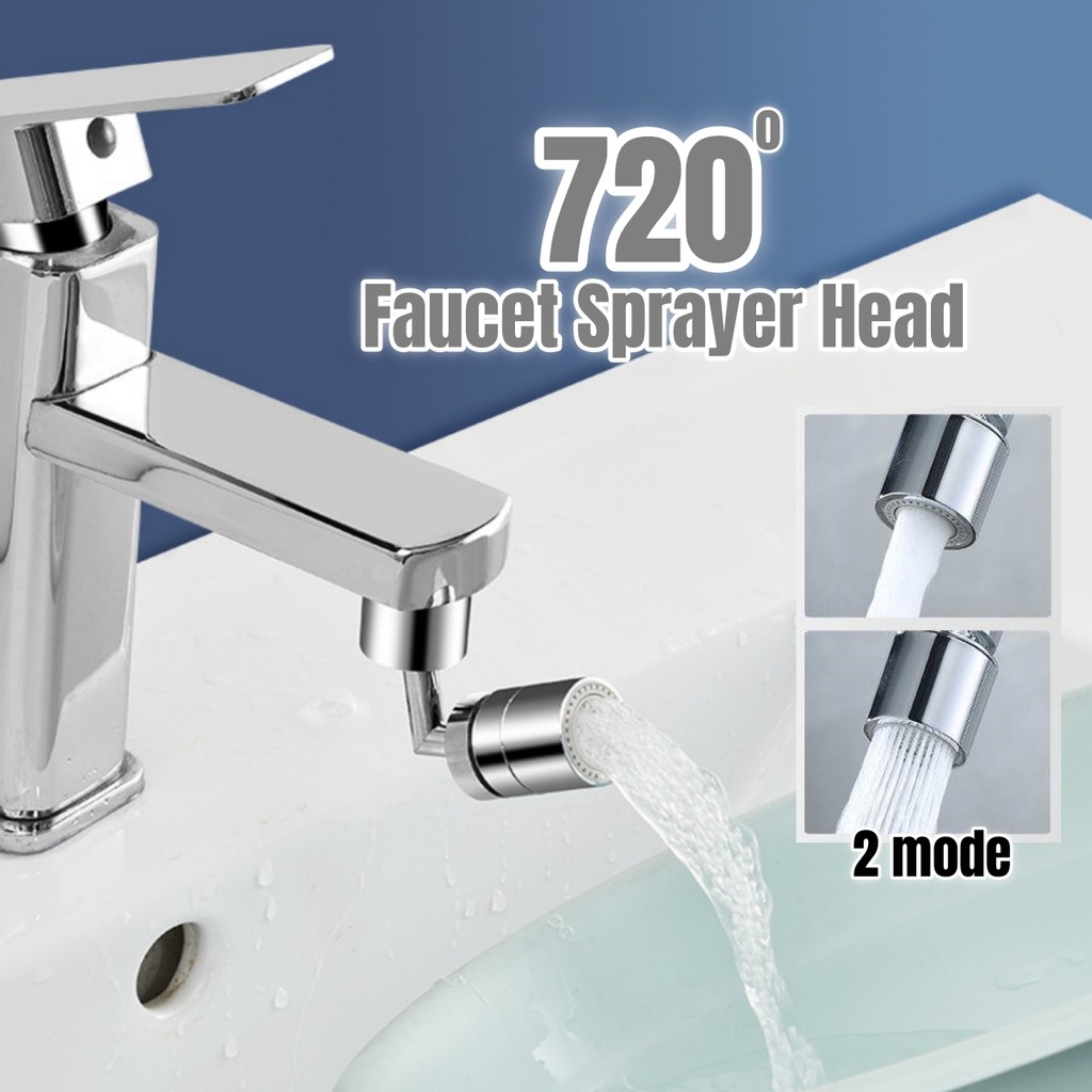 720° Rotatable Faucet Sprayer Head Extender Universal Splash Filter ...