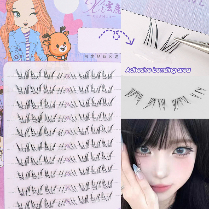 10Rows/Box Natural False Lower Eyelashes - Thick Comic Lower Lashes ...