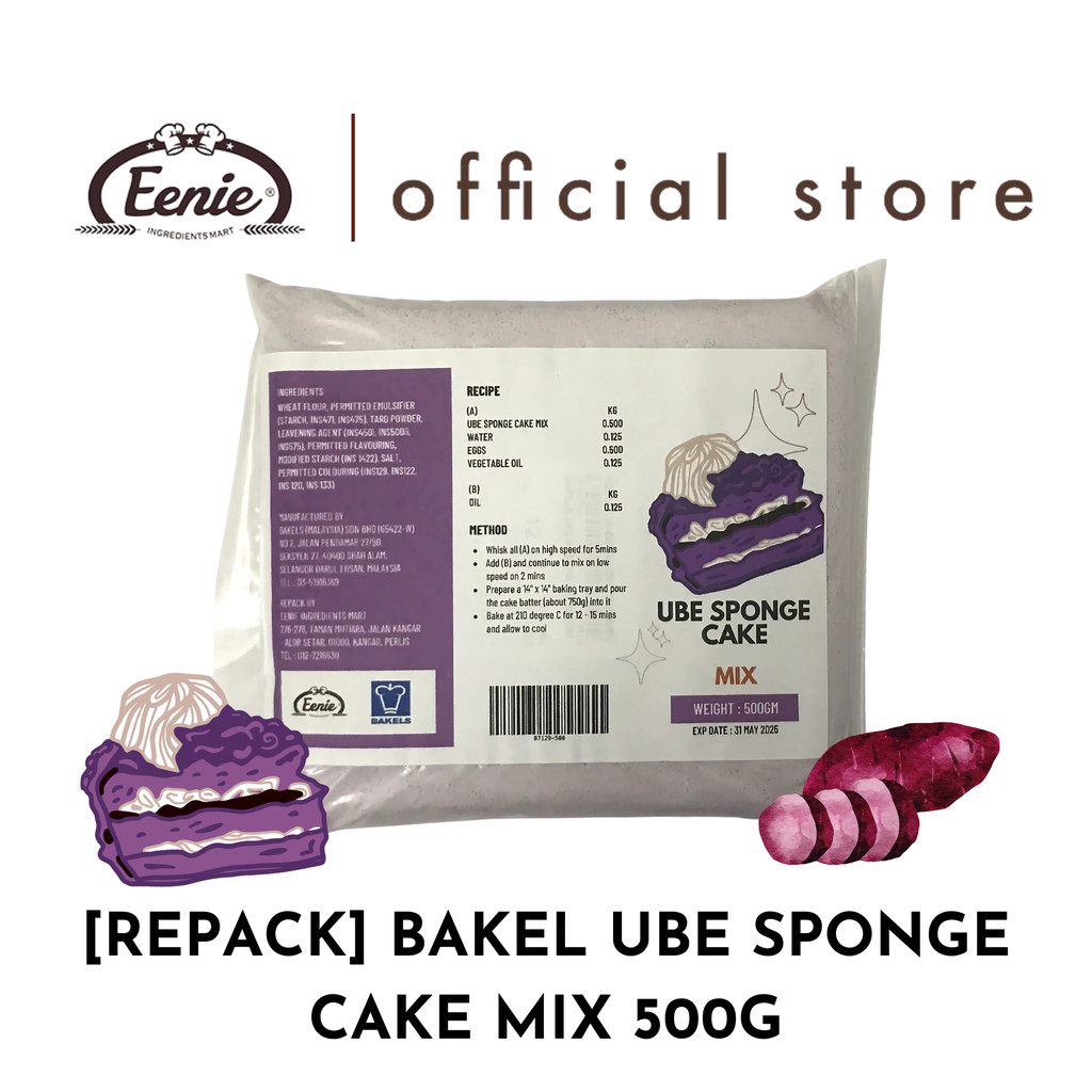 [REPACK] BAKELS UBE SPONGE CAKE MIX | 500G | HALAL | Shopee Malaysia