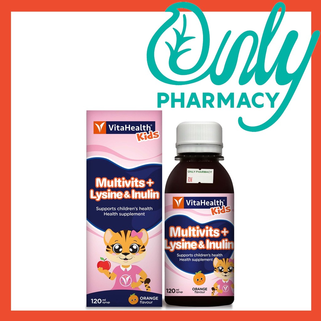 VItaHealth Kids Multivits + Lysine And Inulin Orange Flavour Syrup ...