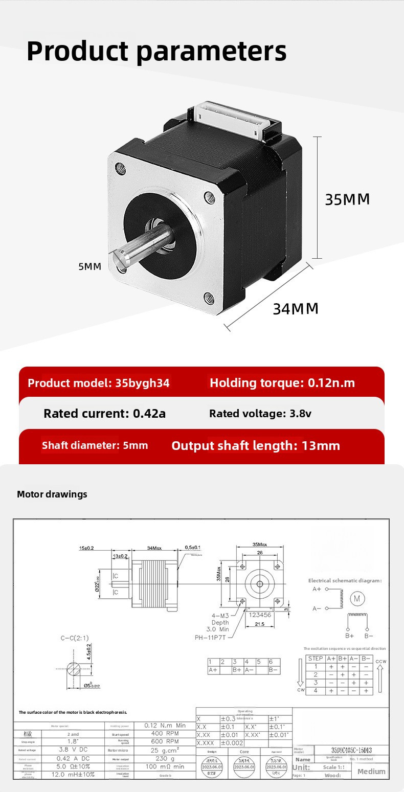 35 Series Stepper Motor High Temperature Resistant Motor Motor D-Axis ...