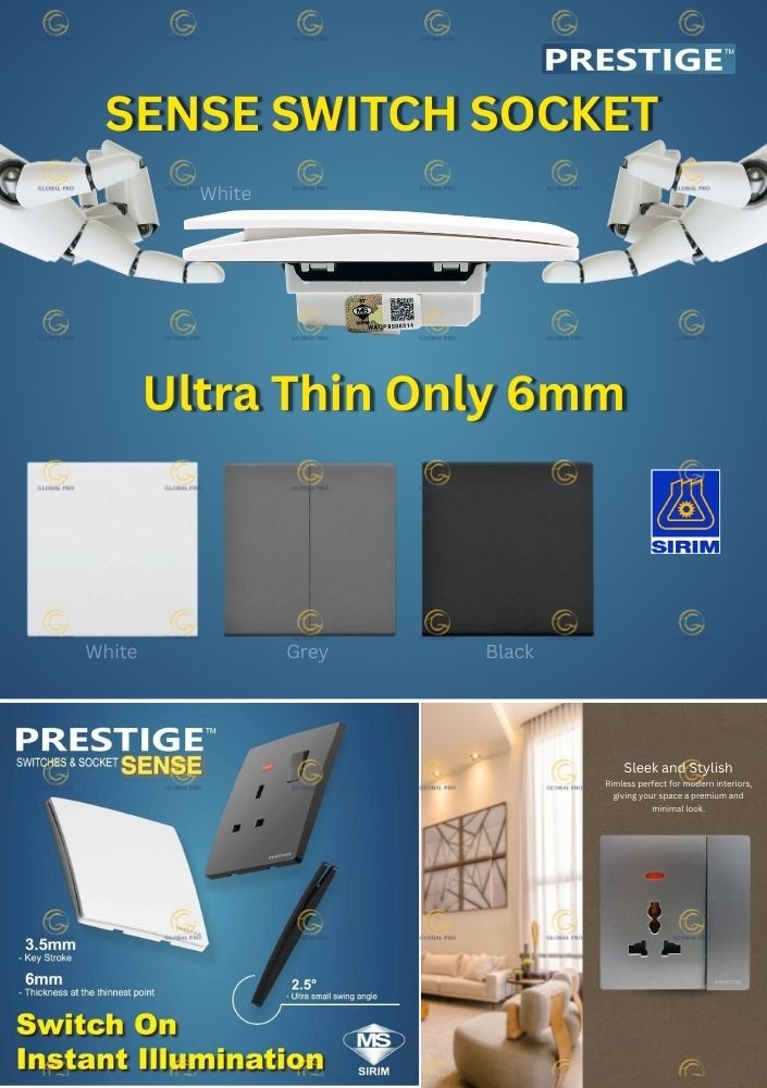 [SIRIM] PRESTIGE SENSE Switches & Socket 13A 15A 20A Suis Soket Multi Wall Socket Switch 插座 ...