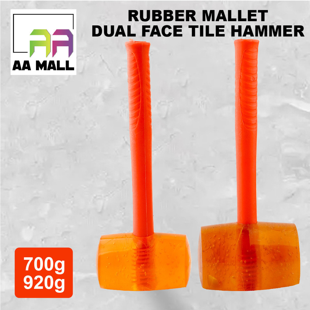700g 920g Silicone Orange Rubber Mallet Floor Hammer Transparent Dual ...