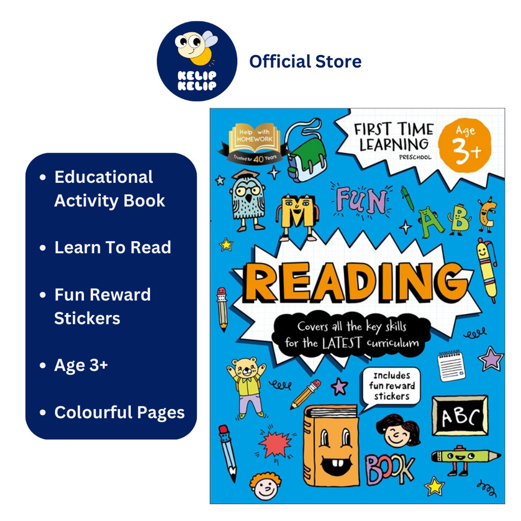 Reading Educational Workbook for Preschool Kids (Age 3+) with Fun ...