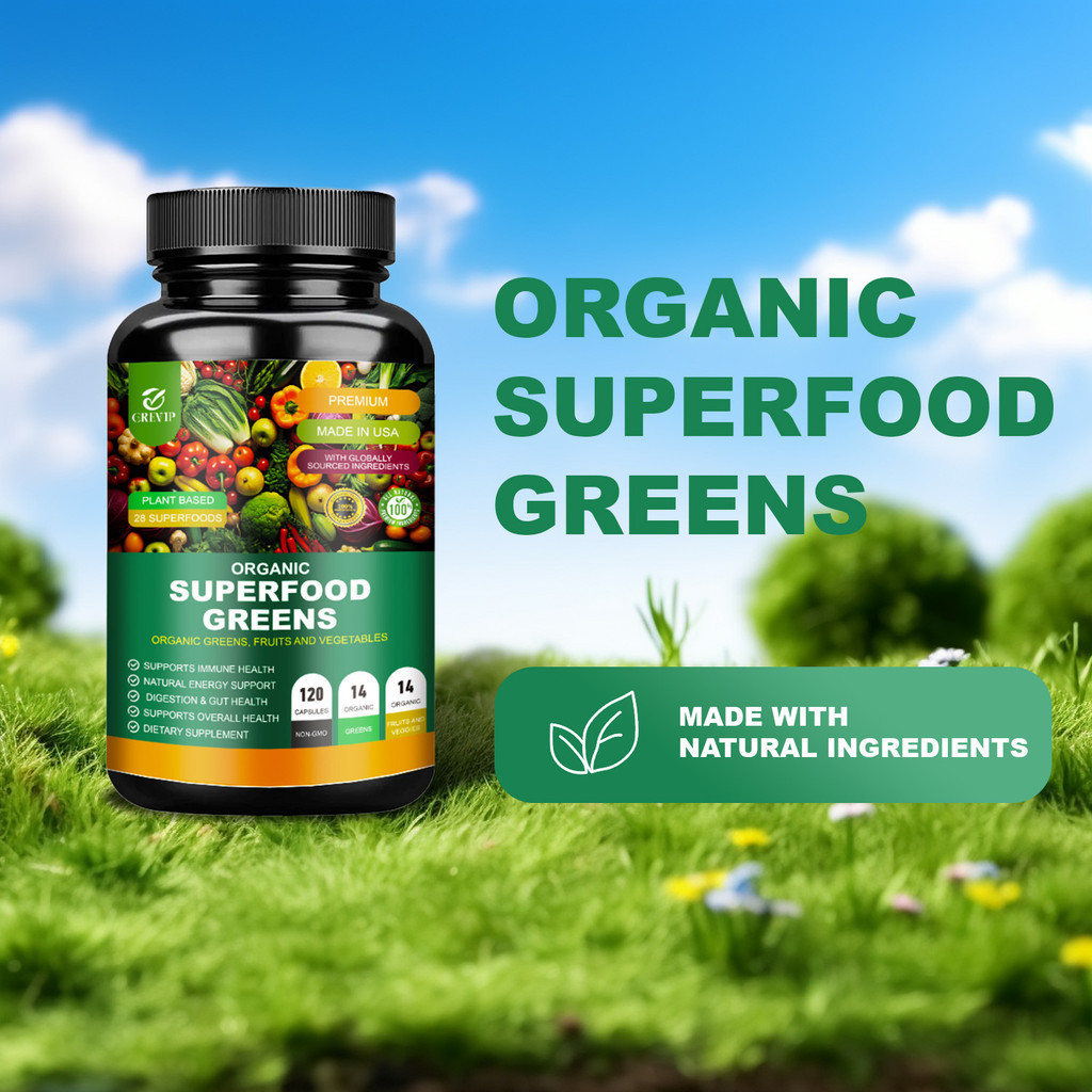 GREVIP Premium Organic Super Greens Supplement, a natural fruit and ...