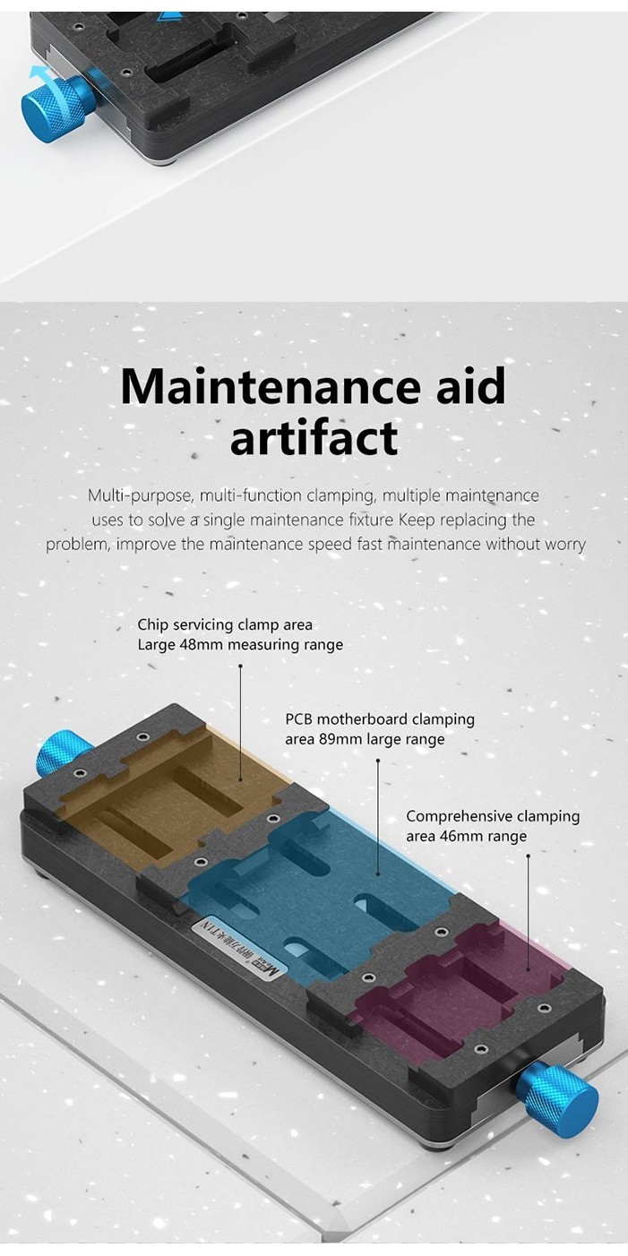 MaAnt T1 Steel Universal Fixture for Mobile Phone Main Board Repair PCB Holder NAND CPU IC Chip ...