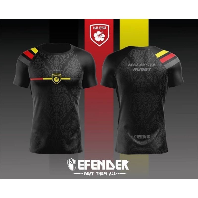 [READY STOCK] BAJU JERSEY MALAYSIA RUGBY BLACKOUT | Shopee Malaysia