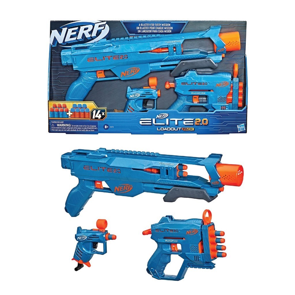 Nerf Elite 2.0 Loadout Pack with 3 Blaster Guns and 14 Darts | Shopee ...