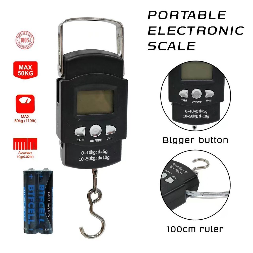 PORTABLE ELECTRONIC SCALE WITH TAPE MEASURE (MAX 50kg) | Shopee Malaysia