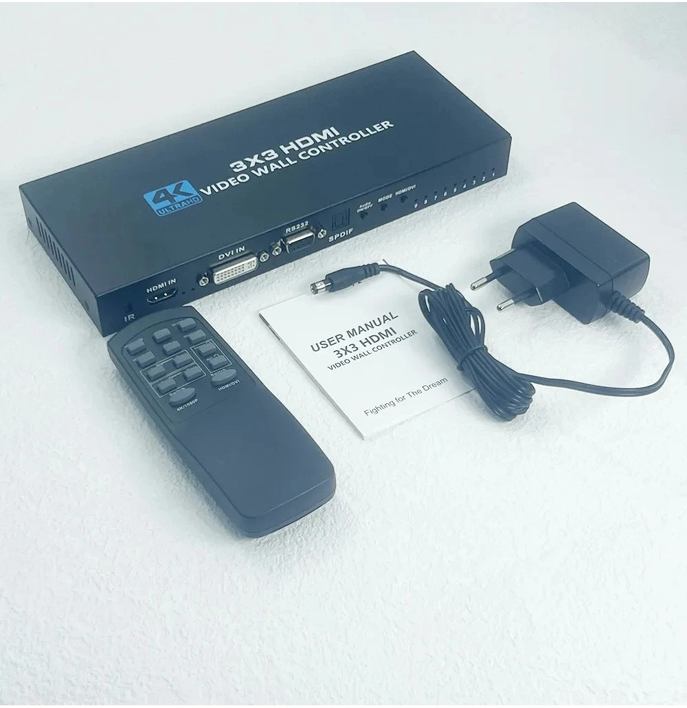 4K HDMI Video Wall Controller 3x3 1080P HDMI TV Wall Splicing Processor ...