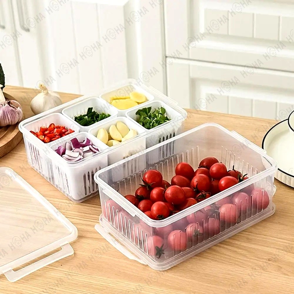In Stock 6 Grids Refrigerator Food Vegetable Fruit Storage Box/ Kitchen ...