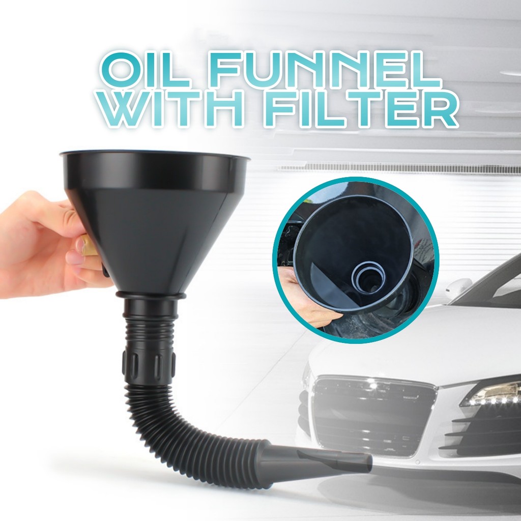 Flexible Oil Funnel With Filter Car Motorcycle Filling Fuel Engine Oil ...
