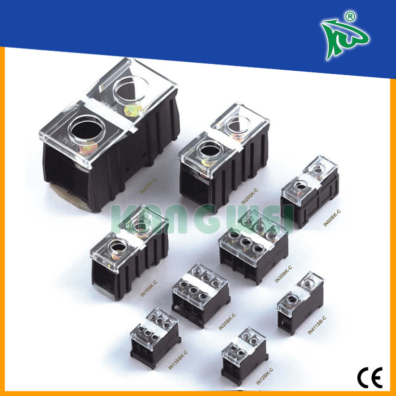 KW IN Din Rail Terminal Block IN400BKC 400A 1 POLE TERMINAL BLOCK C/W ...