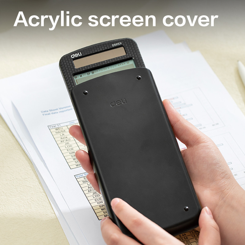 Deli Scientific Calculator 991EX 552 Functions 10+2 Display Dot Matrix ...