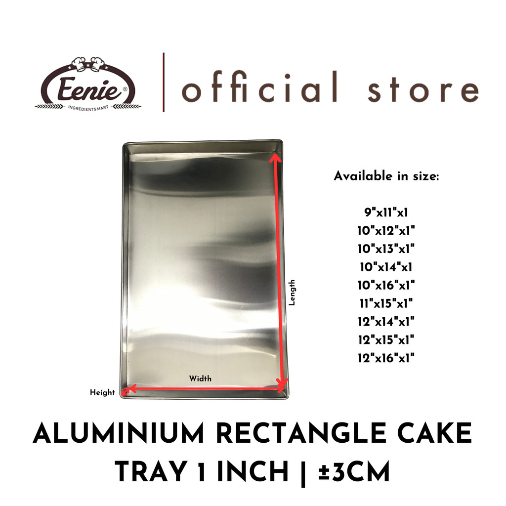 ALUMINIUM RECTANGLE CAKE TRAY | LOYANG KEK SEGI EMPAT TEPAT | 1 INCI ...