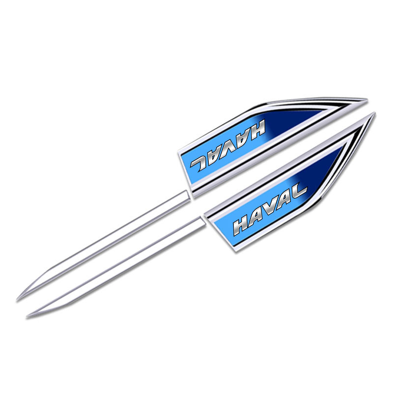 2pcs Car Fender Side Blade Emblem Sticker Metal 3D Badge for Haval H6 ...