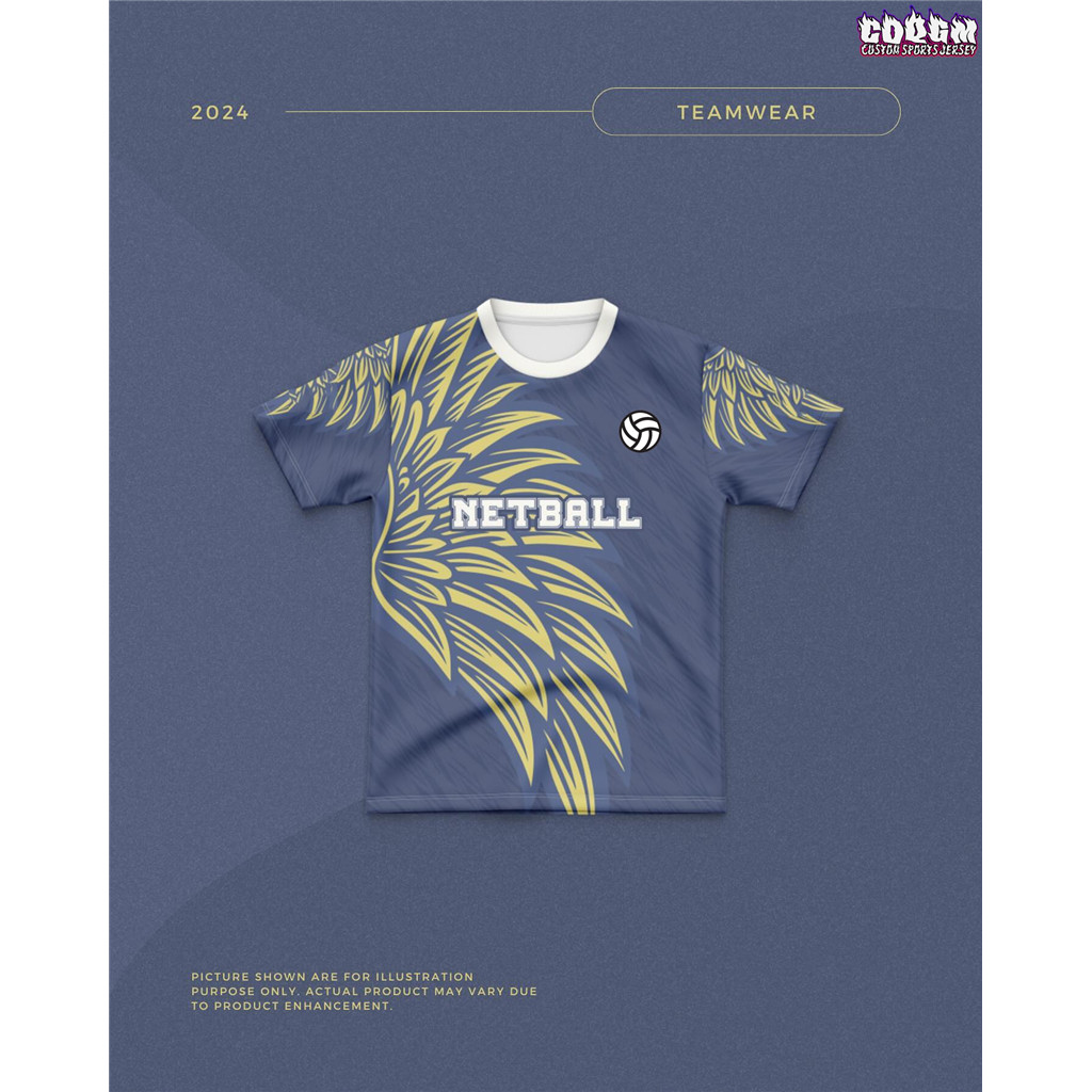 (READY STORK) Jersey Custom Name 2024 New Netball Jersey Design baju ...