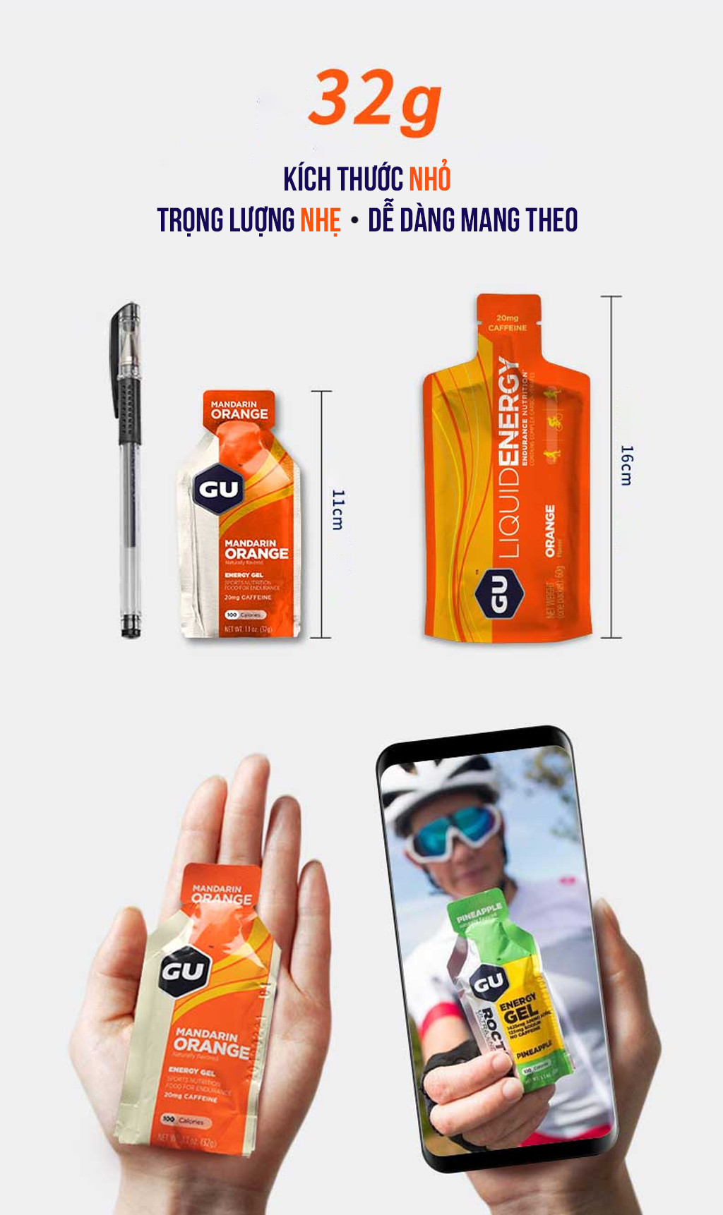 GU Energy Running Energy Gel Instant Energy and Electrolyte Supplement ...