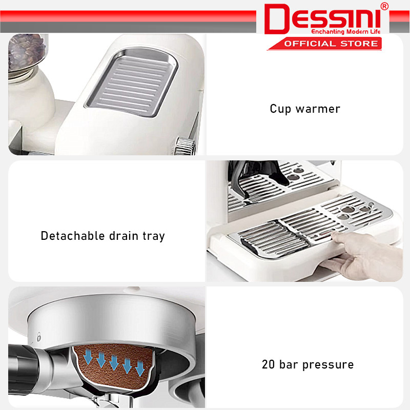 DESSINI Italy Espresso Coffee Maker (20 Bar/1.4L) | Shopee Malaysia