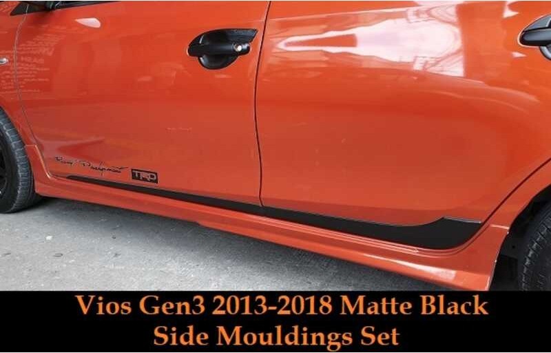 Toyota Vios Gen3 2013 to 2018 Matte Black Side Mouldings Set | Shopee ...