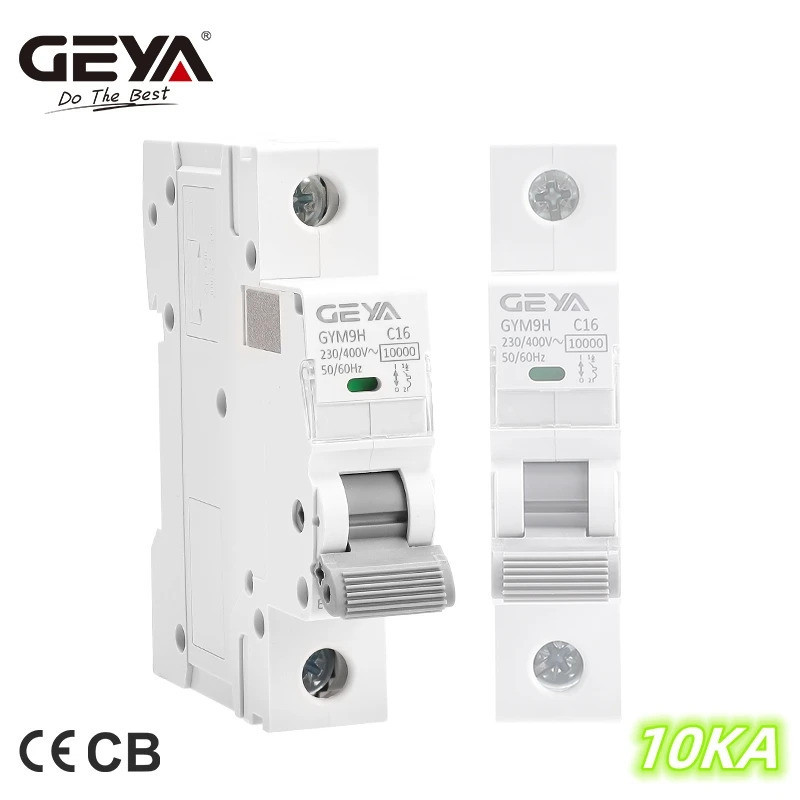 GEYA GYM9H 10KA MCB 6A 10A 16A 20A 25A 32A 40A 50A 63A 220V/400V Mini Circuit Breaker C Curve ...
