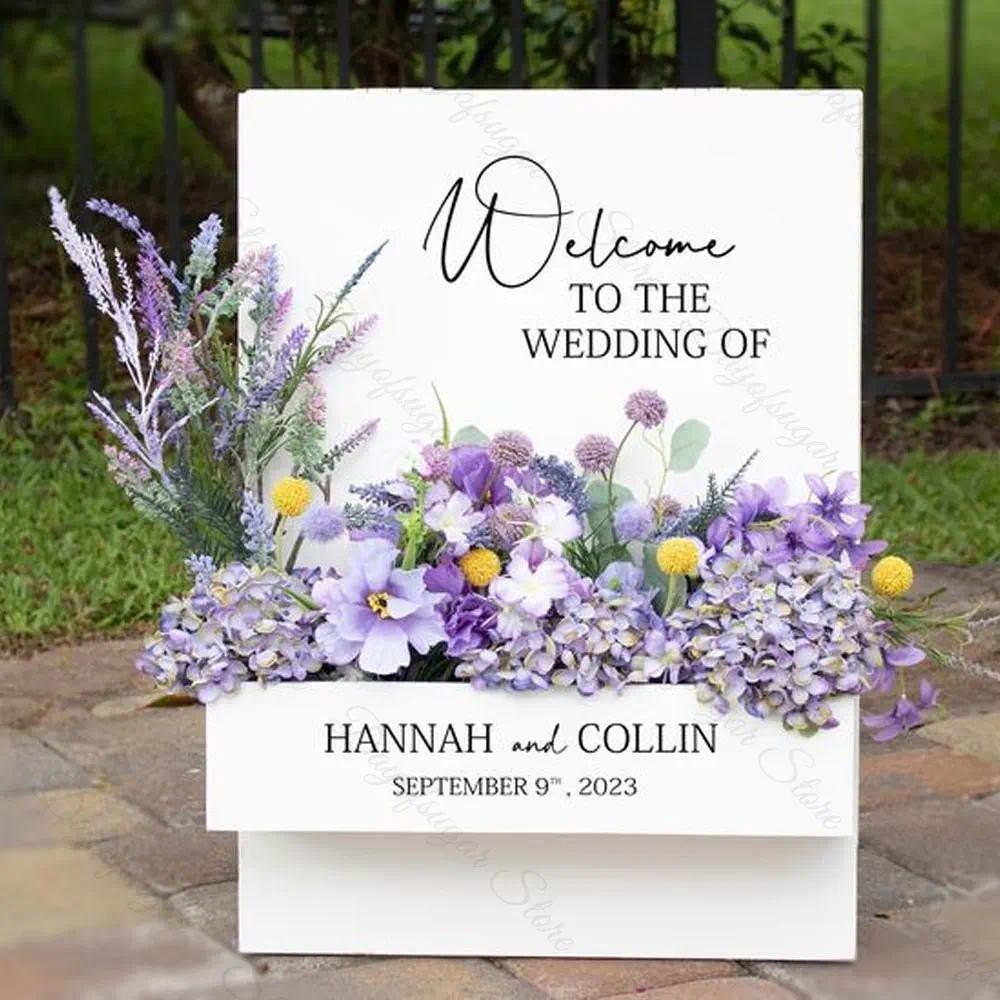 Flower Box Welcome Sign Mosaic Flower Frame Custom Welcome Sign Flower ...