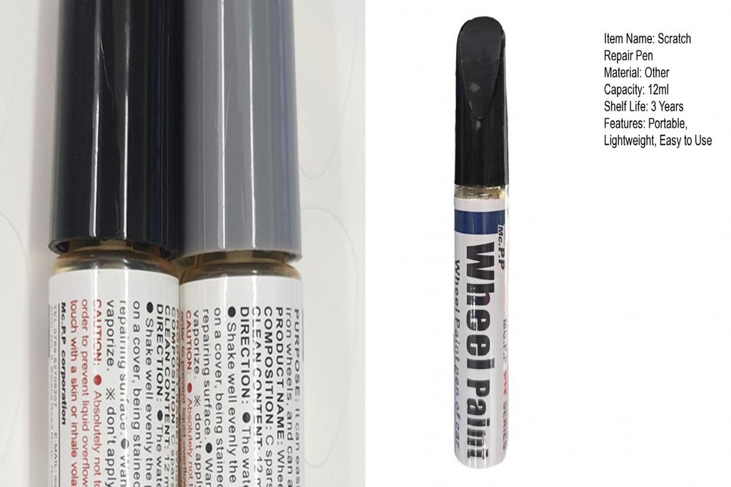 Wheel Touch-up Pen Car Rim Scratch Repair Fast-drying Gloss Black Rim ...