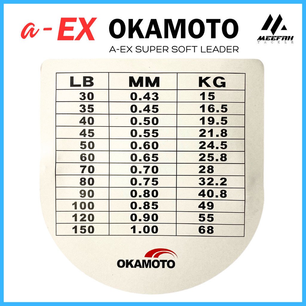 OKAMOTO A-EX Super Soft Leader Line 60m - Fishing Leader Tali Tangsi ...