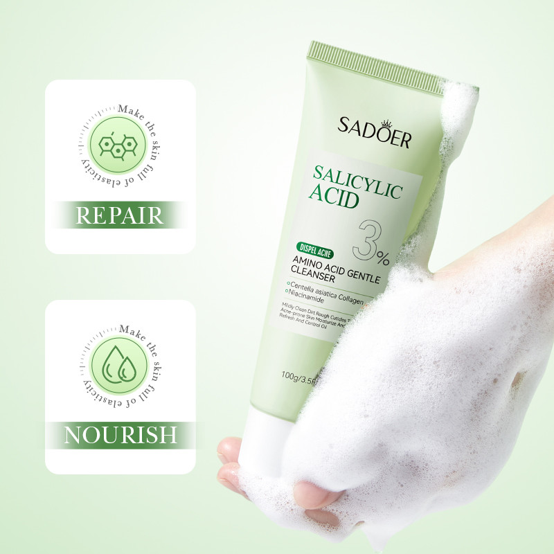 ROREC SADOER Salicylic Acid Dispel Acne Amino Acid Gentle Cleanser Niacinamide Centella Asiatica ...