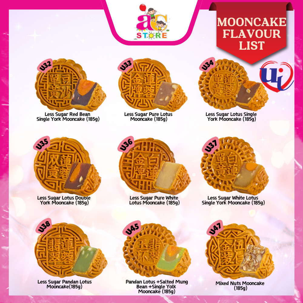 (HALAL) Yu Ai Kuih Bulan Traditional Mooncake Mix Flavors A La Carte ...
