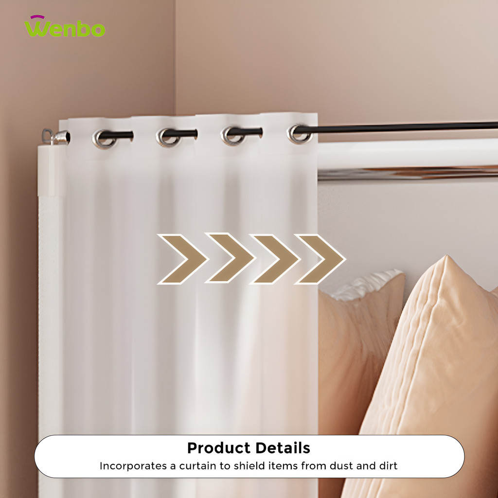 Wenbo Dust-Proof Wardrobe Simple Assembly Storage Cabinet Curtain ...