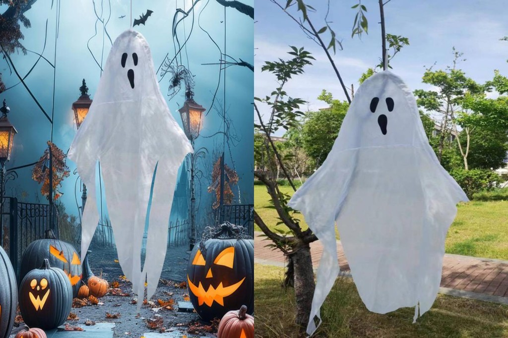 White Fabric Ghost Realistic Ghost Prop Spooky Halloween Hanging Ghost ...