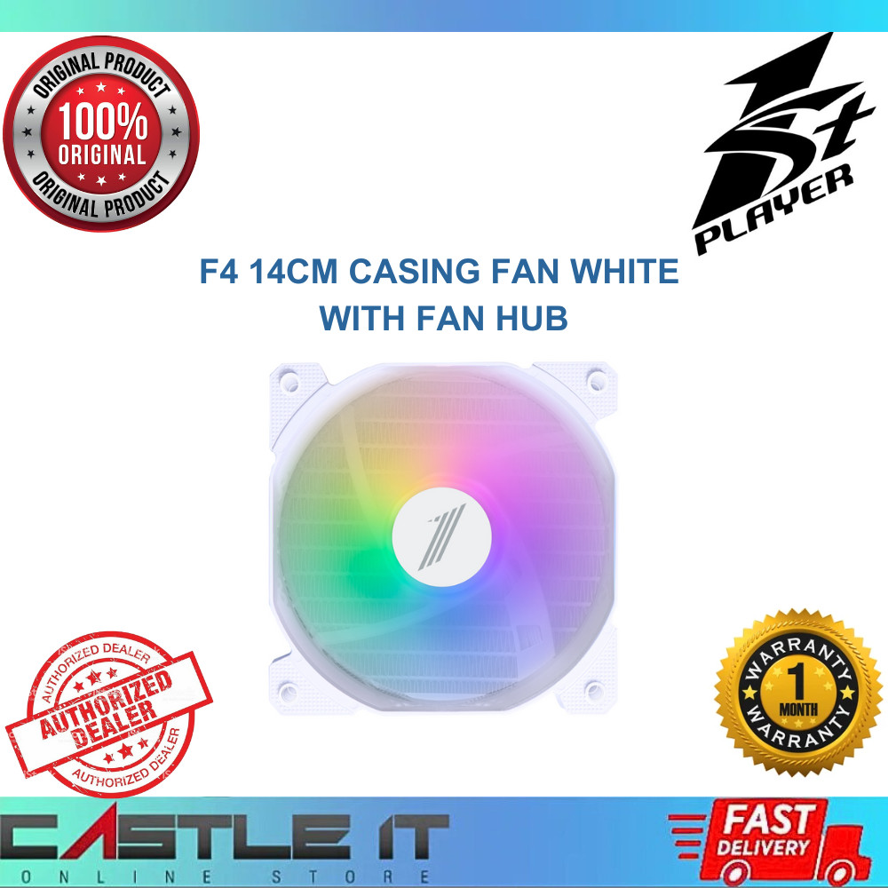 1st Player 14CM F4 Casing Fan WHITE With Fan Hub 140MM Chassis Cooler ...