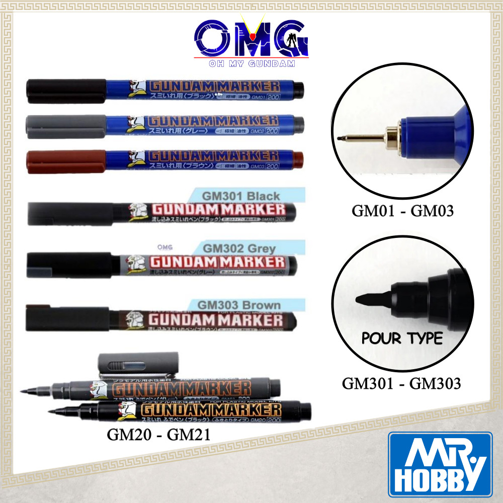 Gundam Lining Pen Mr. Mr Hobby GM01 GM02 GM03 GM301 GM302 GM20 GM21 Mr ...