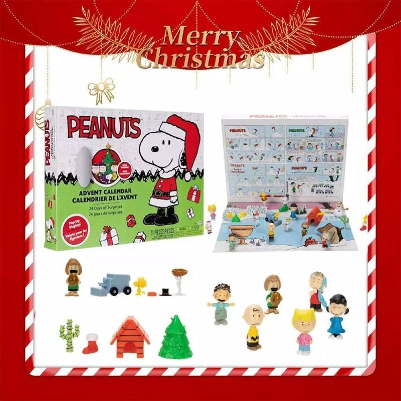 Peanuts Advent Snoopy Calendar 24 Days Christmas Countdown Gift Figures ...